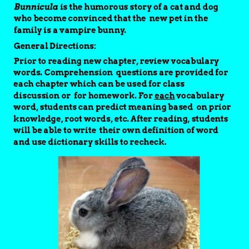 BUNNICULA BY JAMES HOWE LESSONS & ACTIVITIES - Classful
