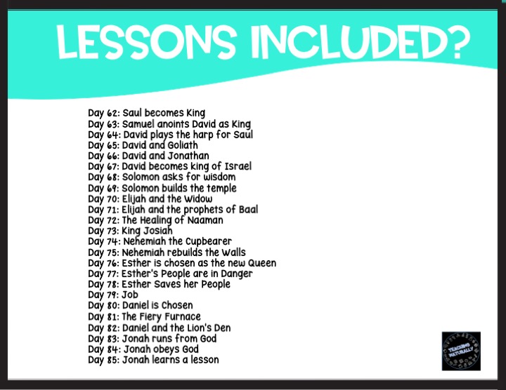 85 Old Testament Daily Bible Curriculum (Preschool & Kindergarten ...