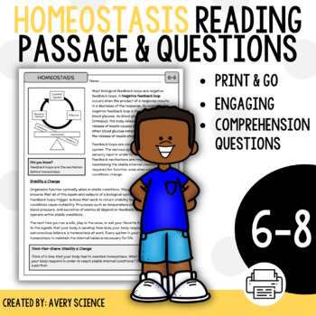 Homeostasis and Feedback Loops Reading Passage and Questions - Classful