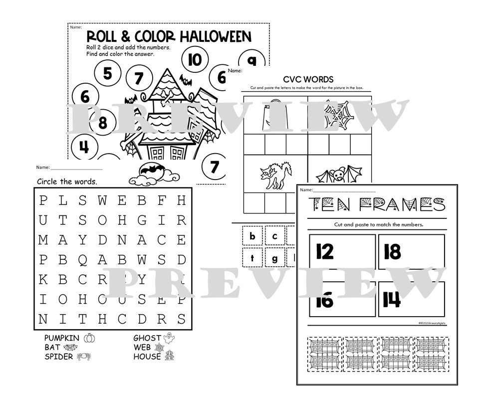 Halloween Fun Packet Halloween Morning Work Halloween Worksheets ...