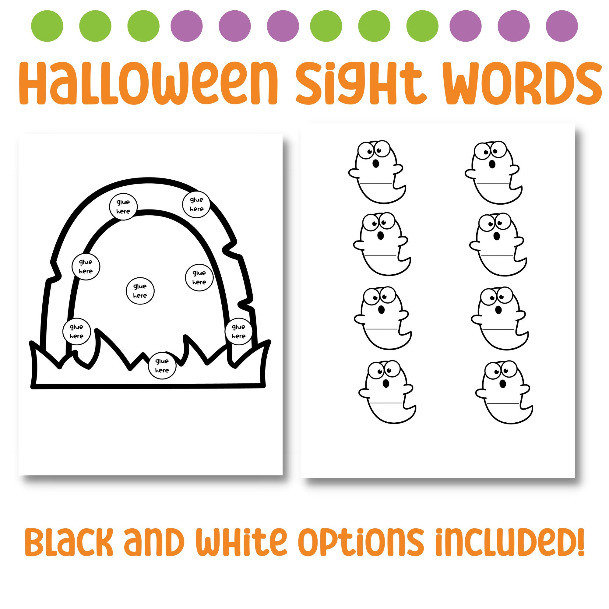 Halloween Sight Words and Word Work Practice and Craft Activity - Classful