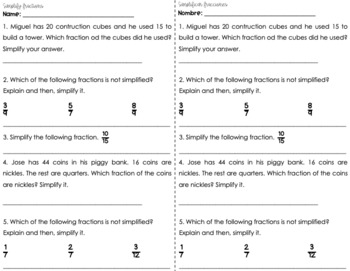 Simplify Fractions Task Cards - Classful