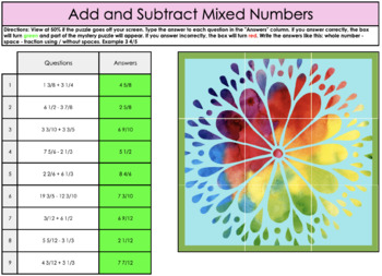 Add and subtract mixed numbers - Classful