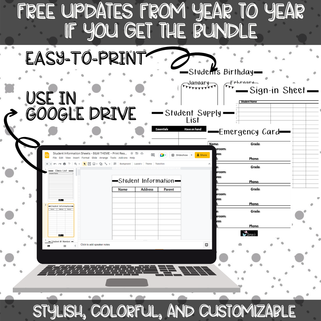 Editable Binder Documents for Teacher Binder and Planner | Student ...