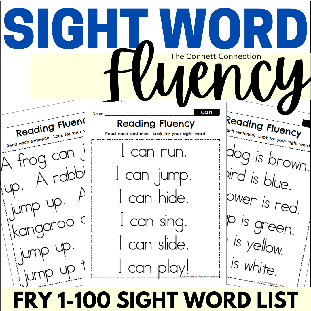Fry 1-100 Sight Word Fluency Passages - No Prep Sight Word Stories ...