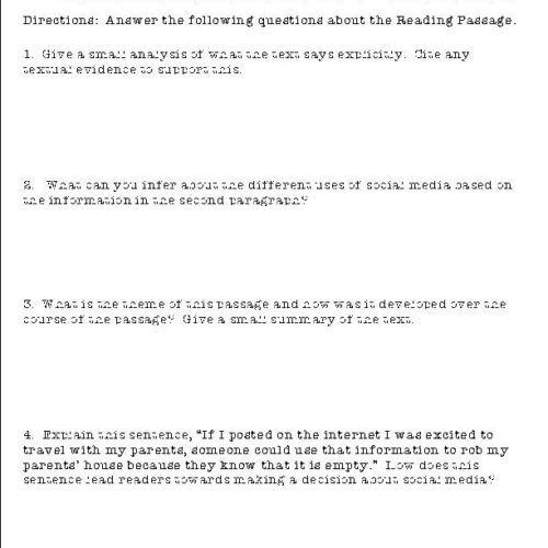 Reading Comprehension Assessment 8th grade volume 1 - Classful