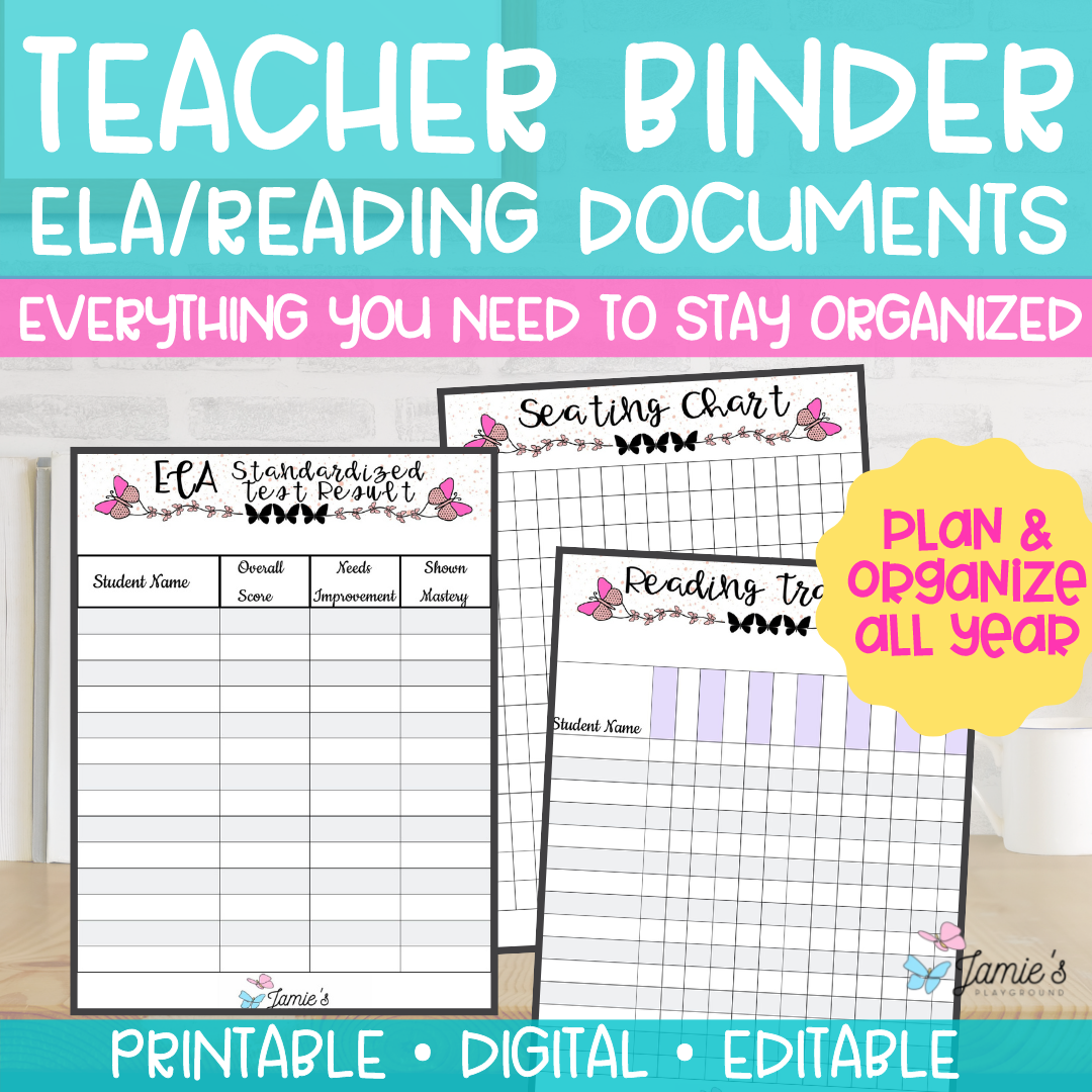 Editable Binder Documents for Teacher Binder and Planner | ELA ...