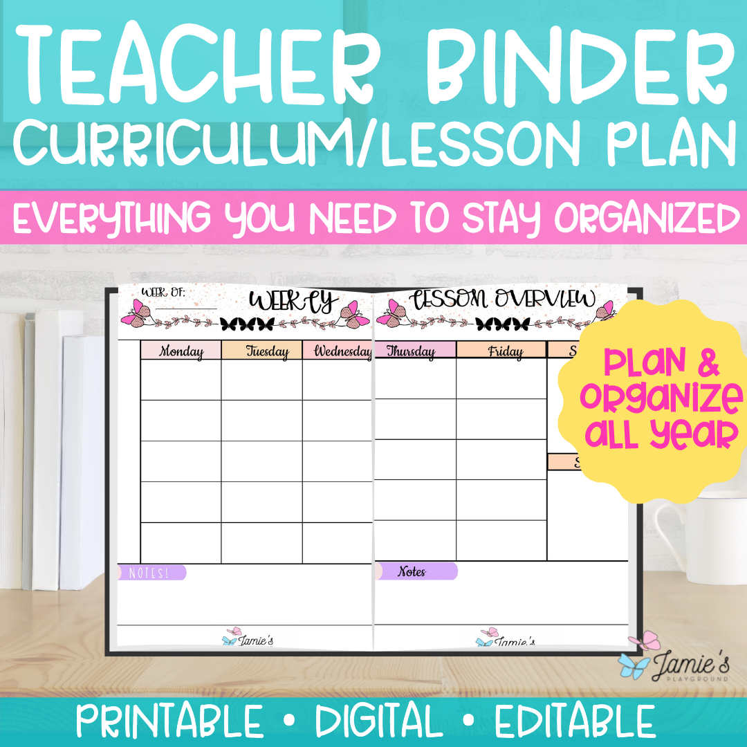 Editable Binder Documents for Teacher Binder and Planner | Lesson Plan ...