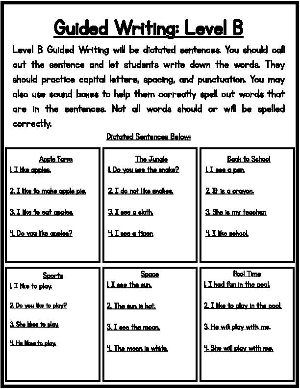 Guided Reading Level B - Classful