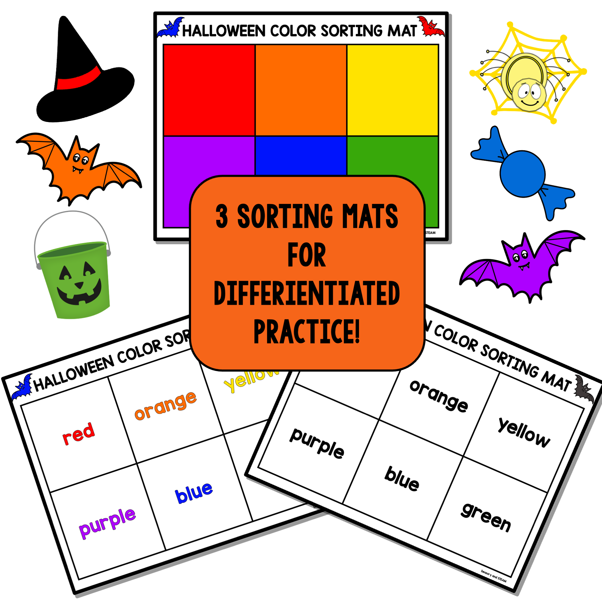 HALLOWEEN COLOR SORT SENSORY BIN for Toddlers and Preschool | low prep ...