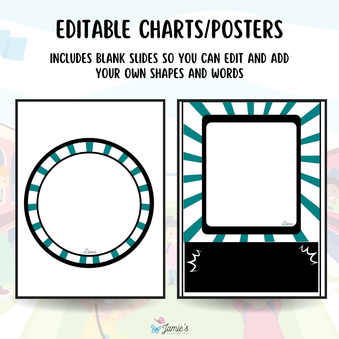 2D Shape Charts/Posters - Superhero Print & Digital Classroom ...