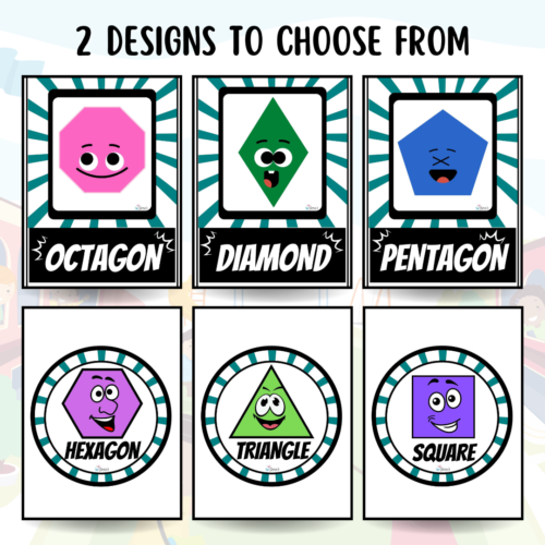 2D Shape Charts/Posters - Superhero Print & Digital Classroom ...
