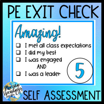 PE Exit Check | PE Self Assessment Posters - Classful