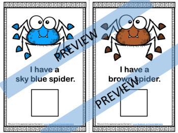My spiders have colors! Interactive Adapted Book -Halloween Theme ...