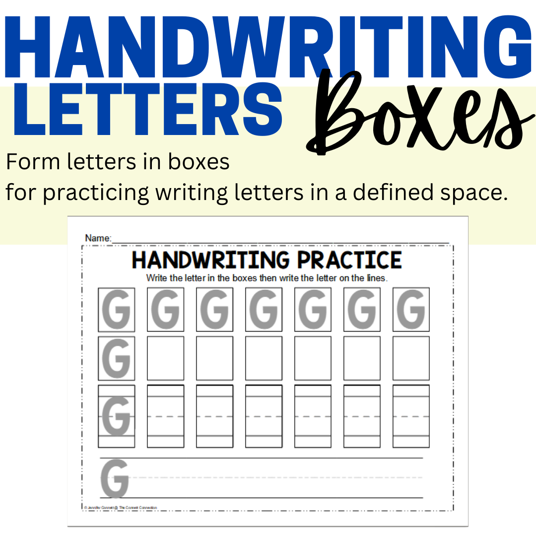 Alphabet Handwriting Boxes with Capital Letters - Classful