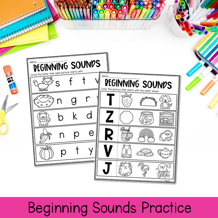 Alphabet and Beginning Sounds No Prep Worksheets for Preschool and ...