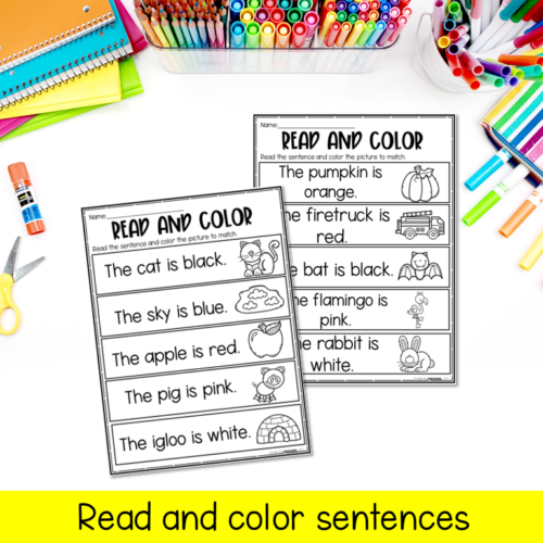 Color Identification No Prep Worksheets for Preschool and Kindergarten ...