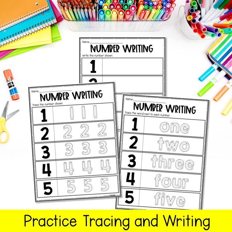 Numbers 1-10 No Prep Worksheets for Preschool and Kindergarten - Classful