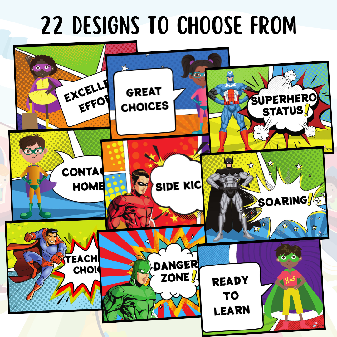 Student Daily Behavior Charts - EDITABLE Superhero Classroom Behavior ...
