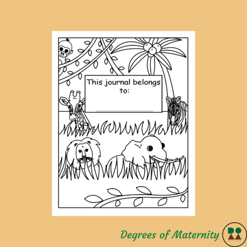 Safari Animals-Themed Printable Journal Covers (full color and coloring ...