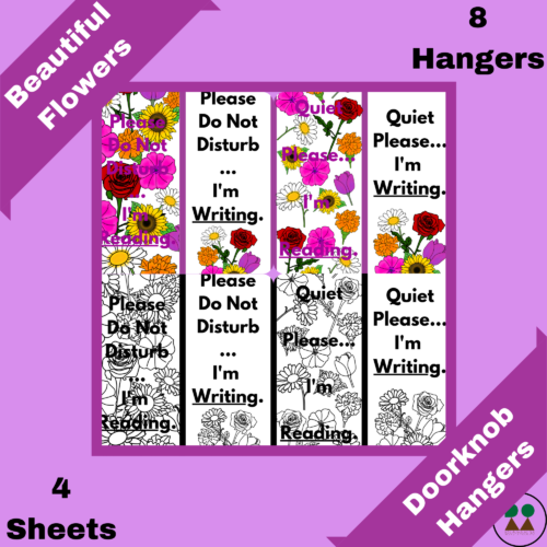 Beautiful Flowers-Themed Printable Doorknob Hangers (full color and ...
