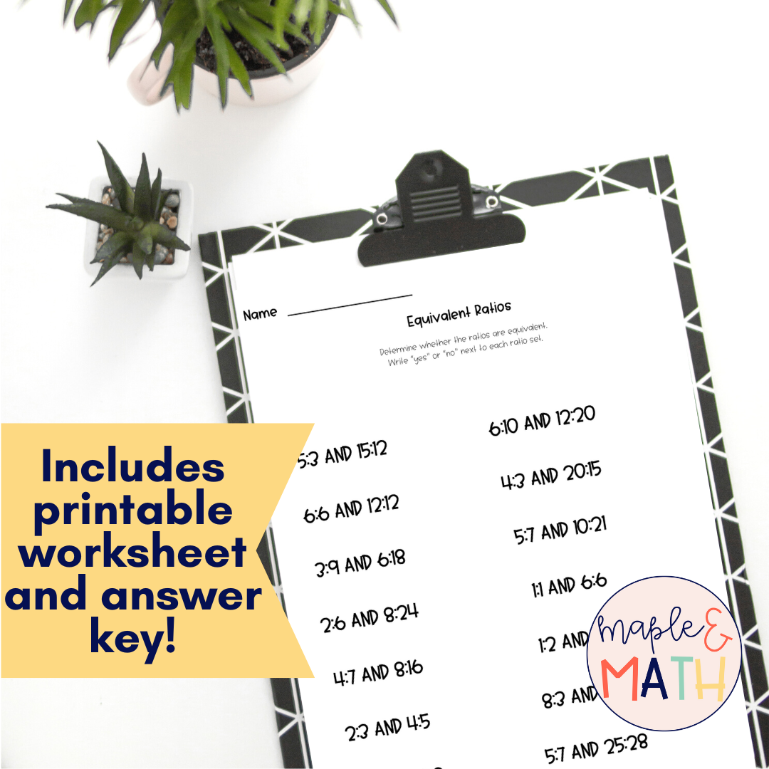 Determining Equivalent Ratios Mystery Pixel Art Fall Theme 6th Grade ...