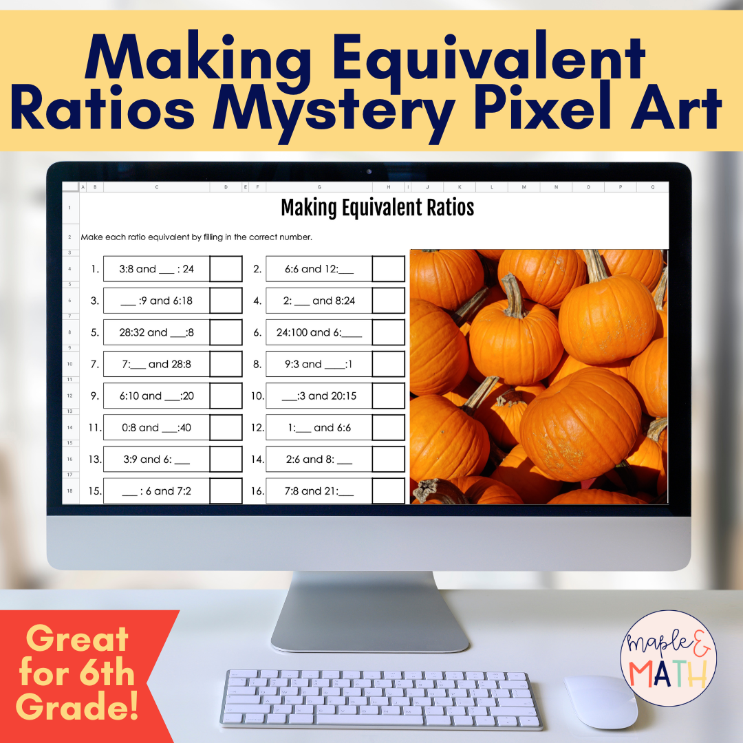 Making Equivalent Ratios Fall Themed Mystery Pixel Art 6th Grade ...