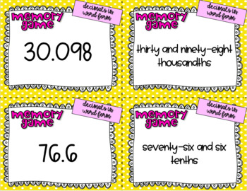 Decimals in word form games - Classful