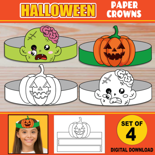 Halloween Headbands Paper Hat / Crown | Halloween Craft Activity BUNDLE ...