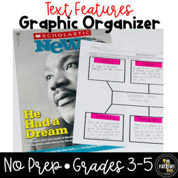 Text Features Non-Fiction Graphic Organizer Worksheet - Classful