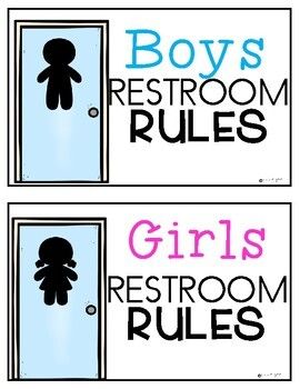 School Bathroom/Restroom Rules Posters - Classful