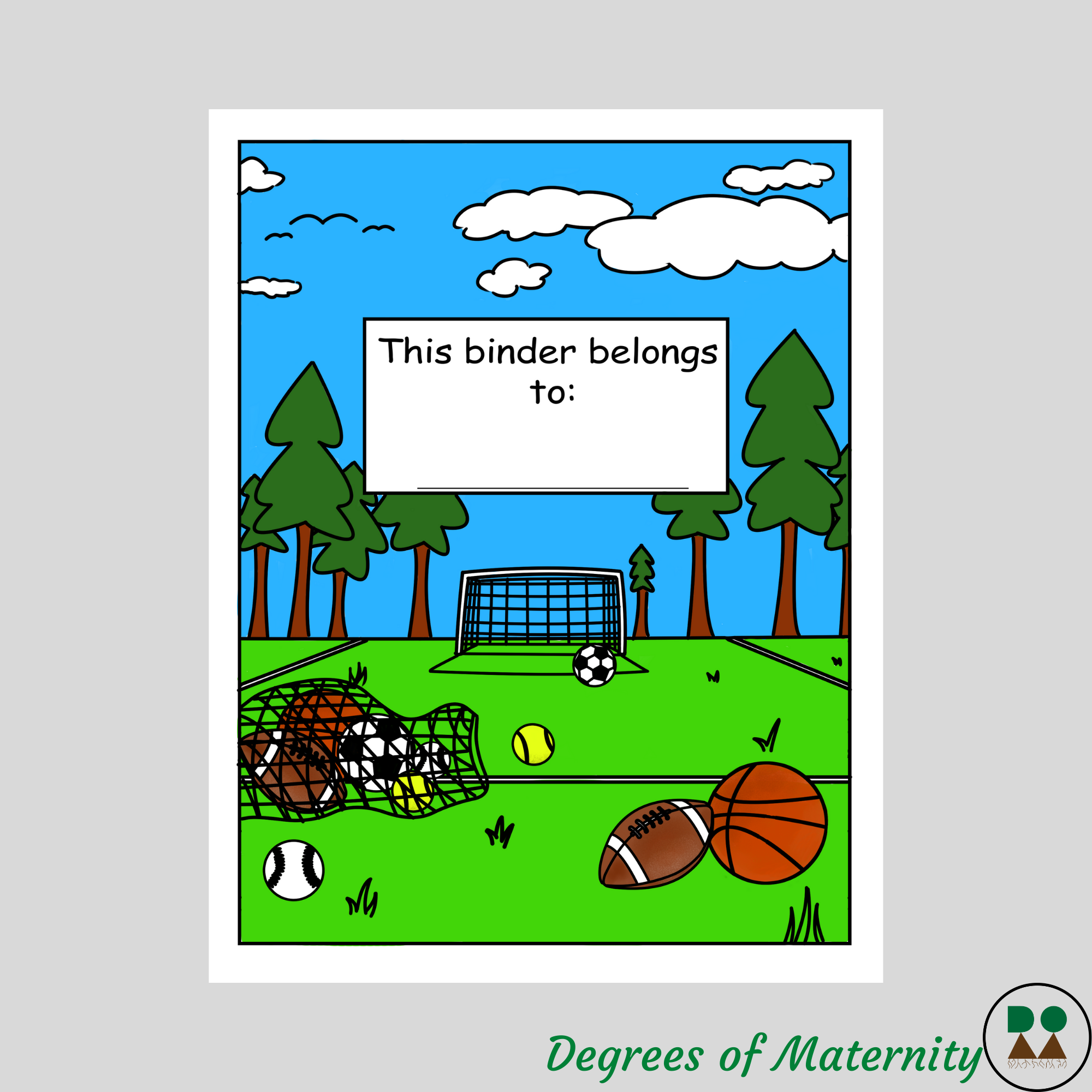 Sports Fun-Themed Printable Covers (Binder, Folder, Notebook) in Color ...