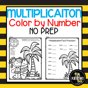 3rd Grade Multiplication Color by Number Worksheets - Classful
