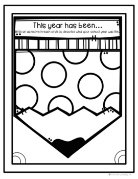 End of Year Coloring Page Cover Memory Book Writing Activity - Classful