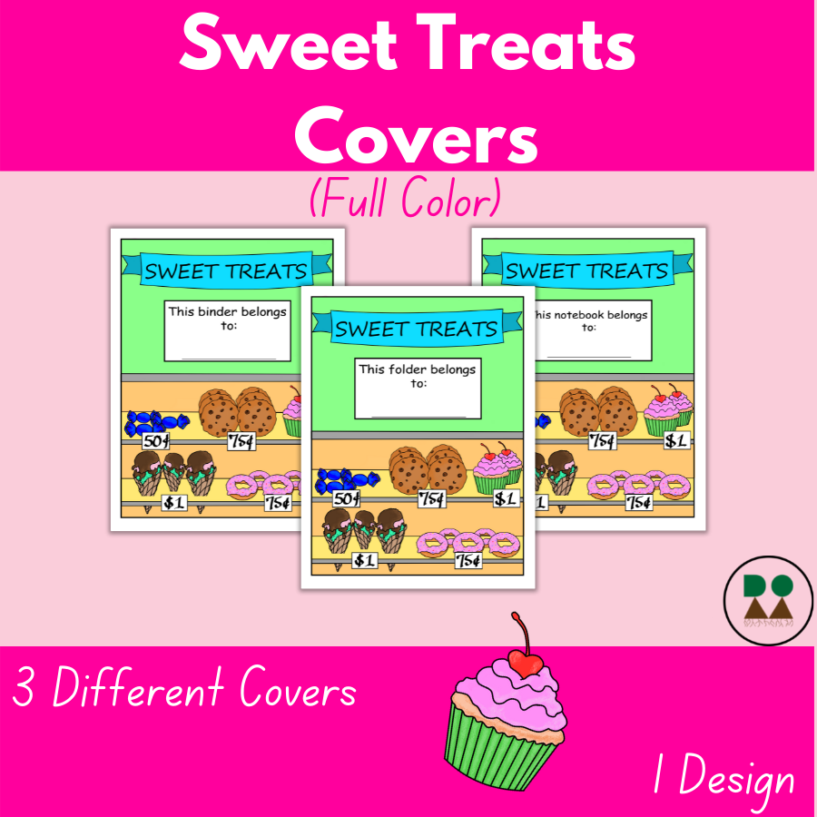 Sweet Treats-Themed Printable Covers (Binder, Folder, Notebook) in ...