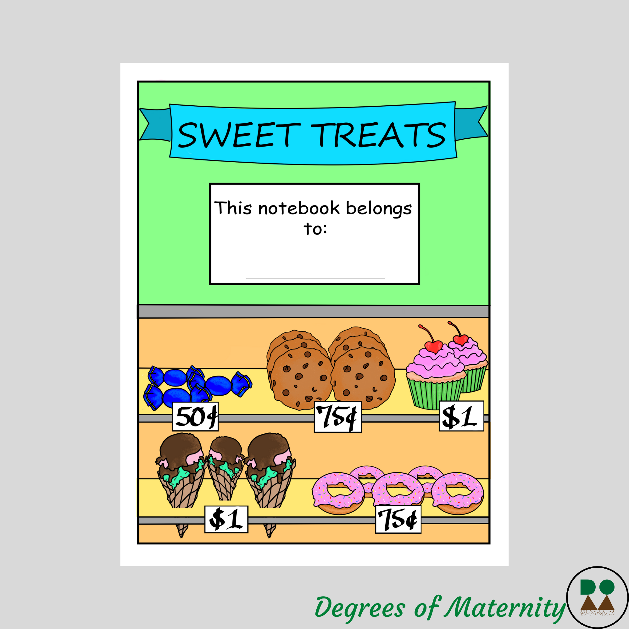 Sweet Treats-Themed Printable Covers (Binder, Folder, Notebook) in ...