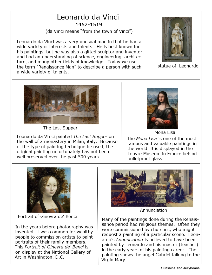 Famous Artists & Artwork - Art Appreciation / Art History Unit Study ...