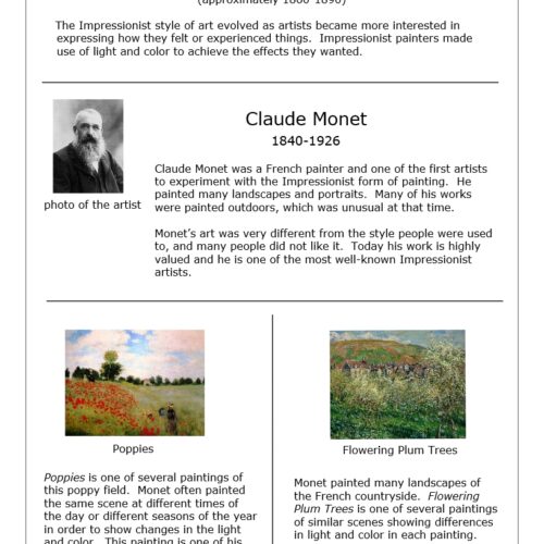 Famous Artists & Artwork - Art Appreciation / Art History Unit Study ...