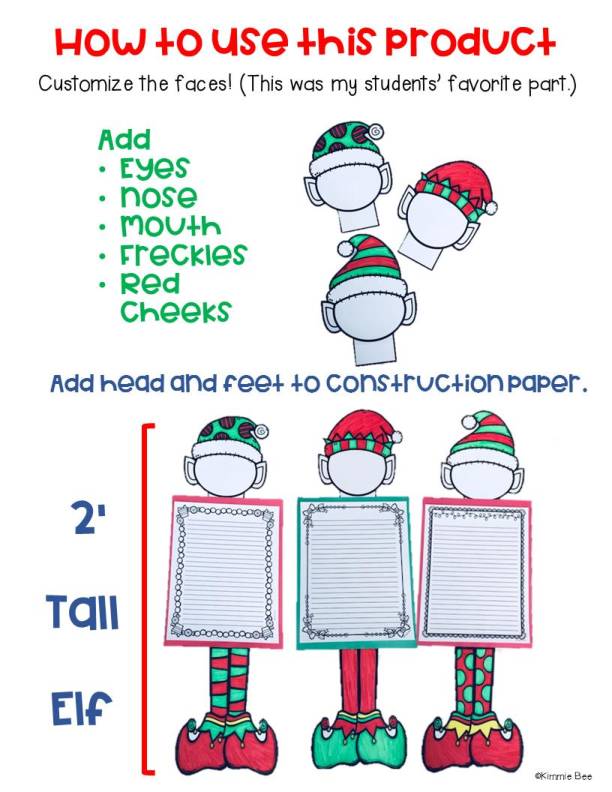 Elf Christmas Holiday Writing Craft - Classful