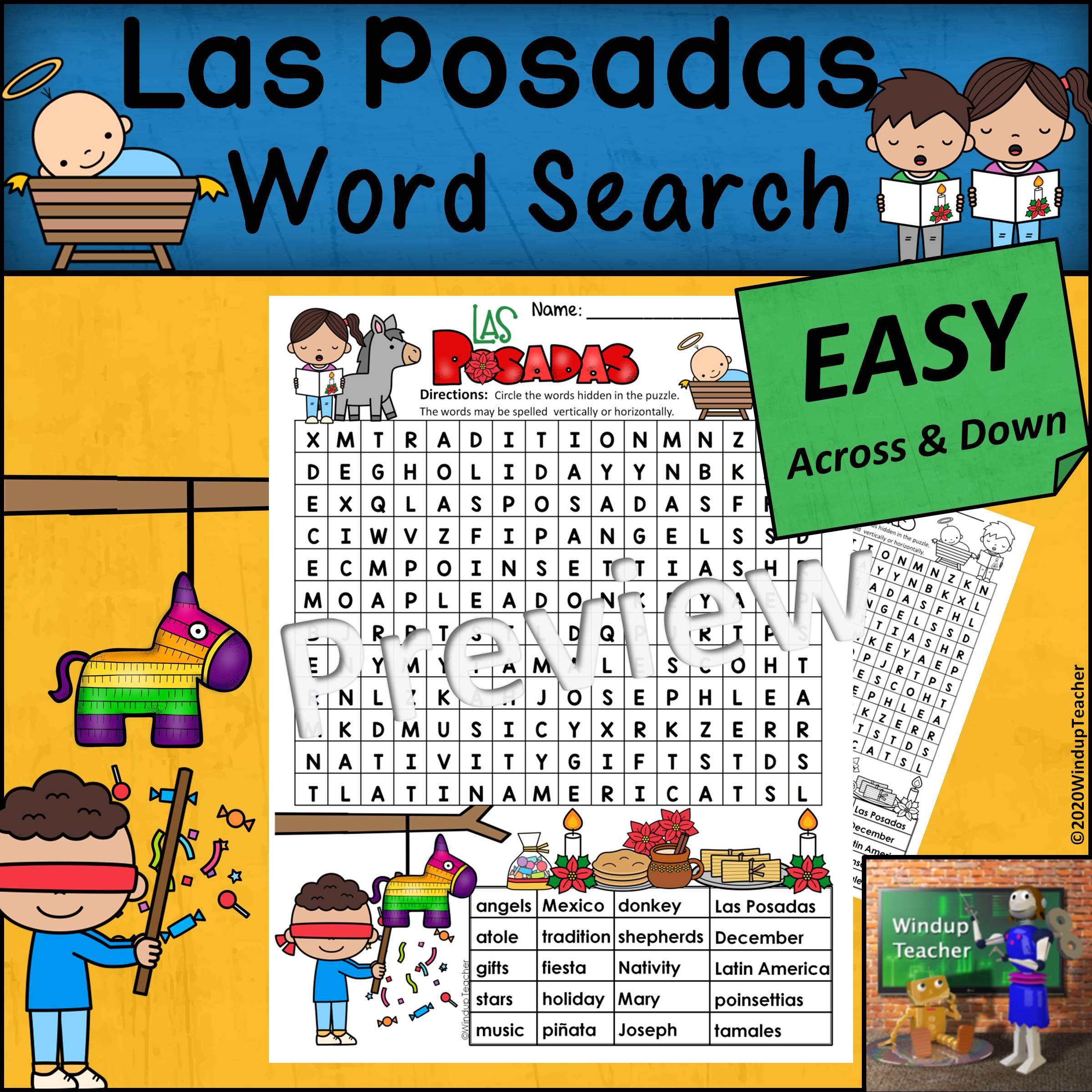 Las Posadas Word Search | EASY Puzzle | Ready to Go! - Classful