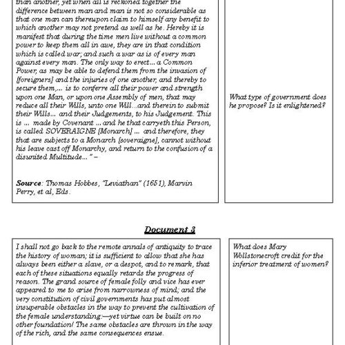 DBQ Packet- Enlightenment - Classful