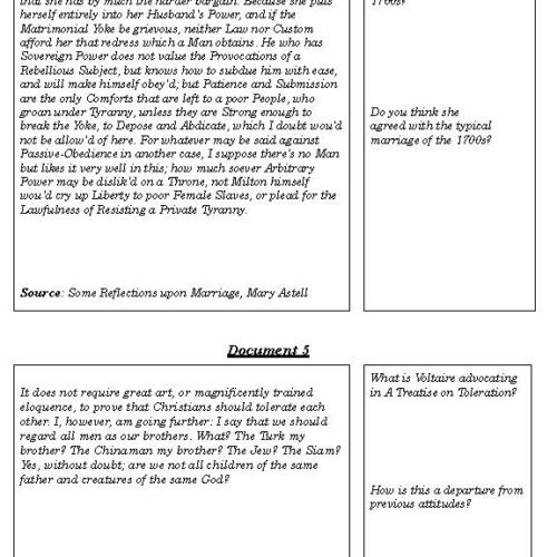 DBQ Packet- Enlightenment - Classful