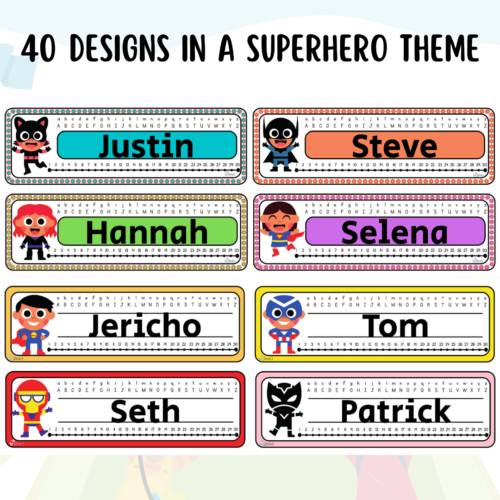 Classroom Desk Name Plates 2 - EDITABLE Superhero Name Tags for ...