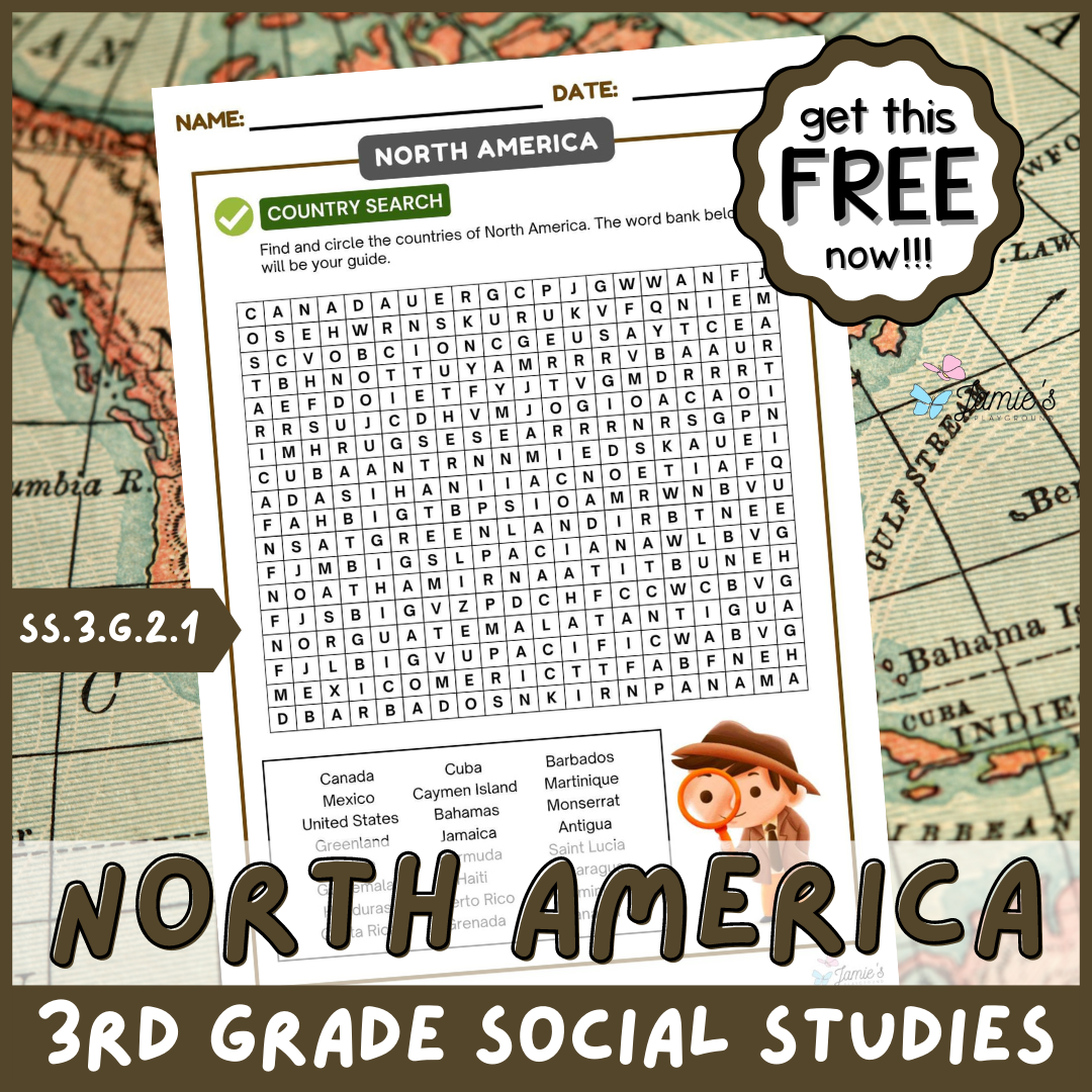 FREE Geography Word Search Social Studies - Classful