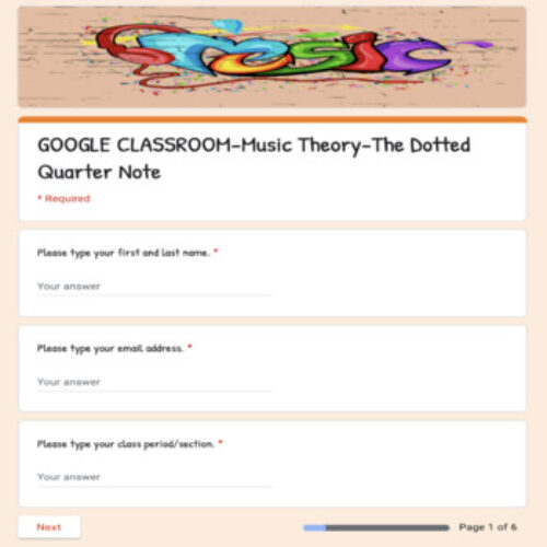 Google Classroom DIGITAL Music Theory Lesson 23- Dotted Quarter Note ...