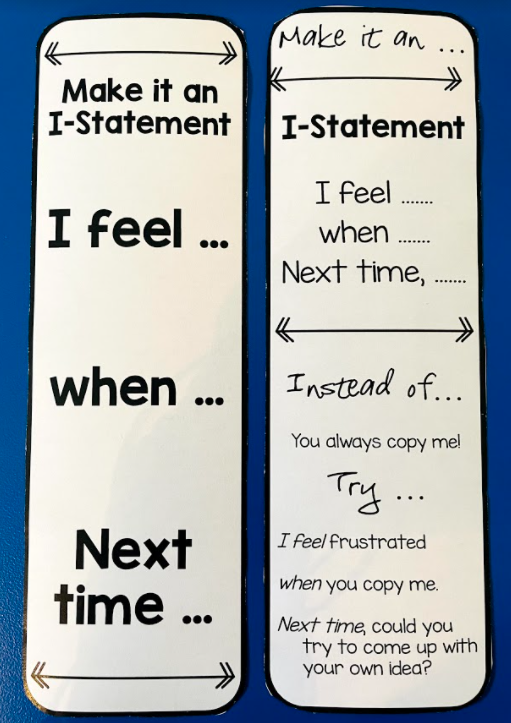 I-Statement Bookmark | Visual Aid Reminder | I Messages - Classful