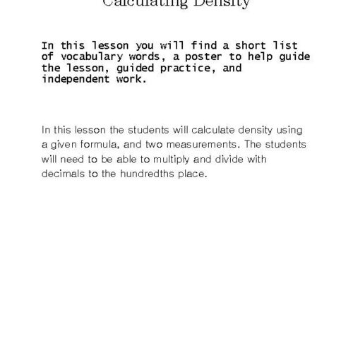 Calculating Density - Classful