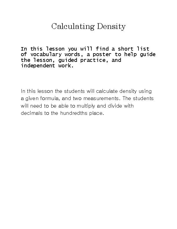 Calculating Density - Classful