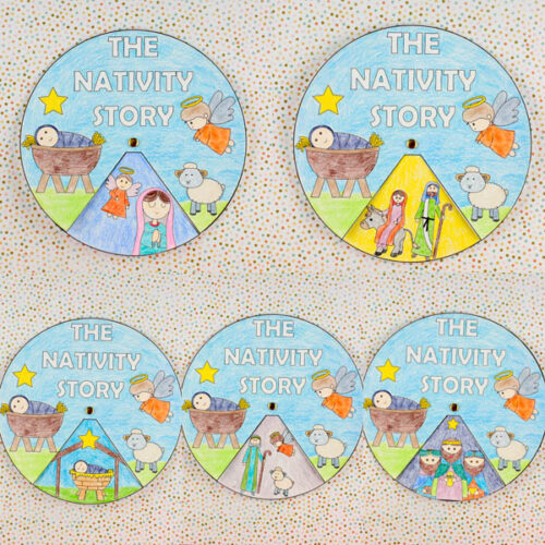 Christmas Nativity Bible Story Activity - Sunday School Coloring Craft ...