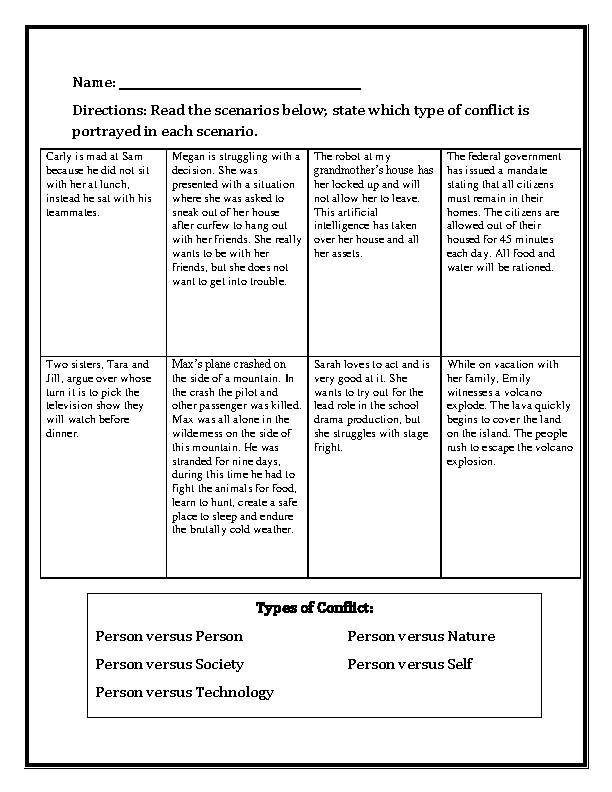Story Elements- Conflict - Classful